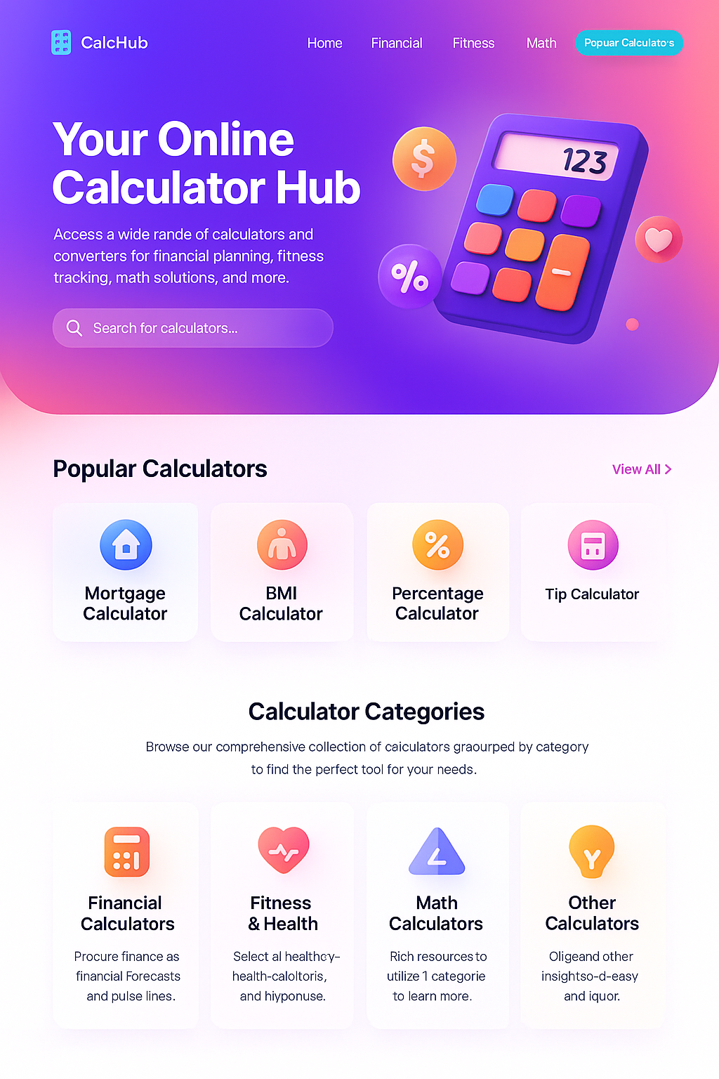 Quick Calc Hub – Free Online Calculators for BMI, Loans & More